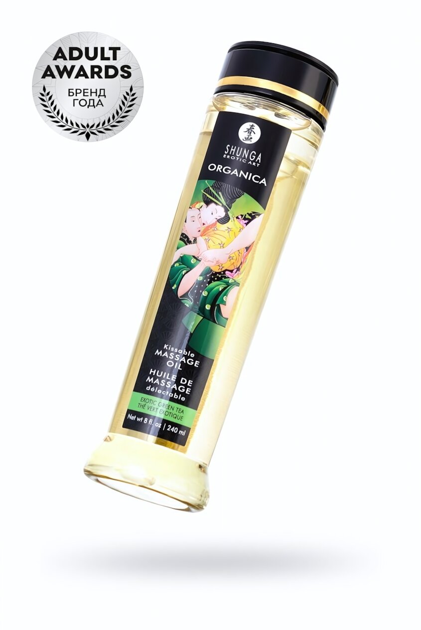 Массажное масло 'Exotic Green Tea' 240мл, органическое, съедобное, нежирное