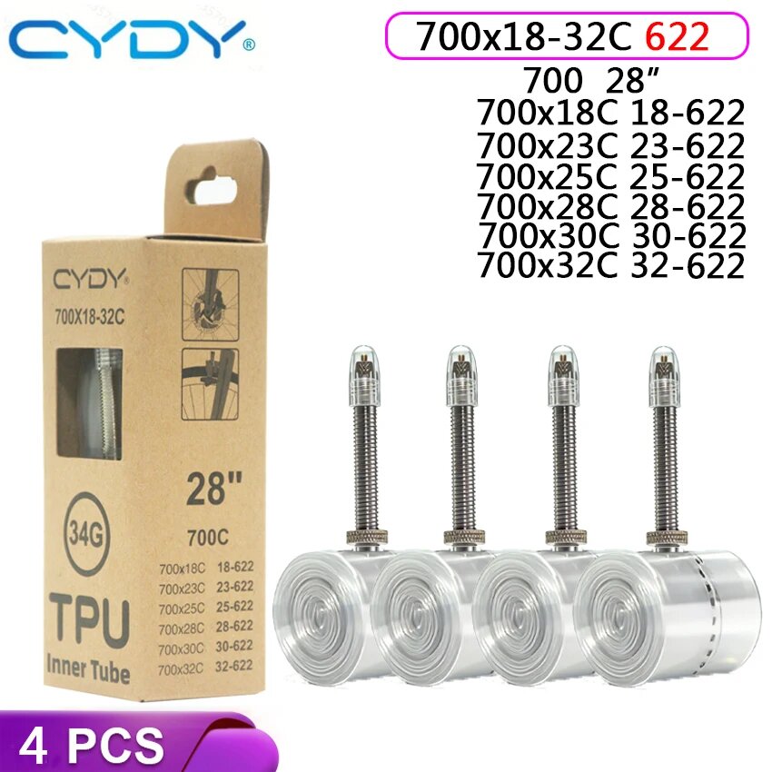 CYDY Велокамера TPU 700C 34G 4шт, 40мм