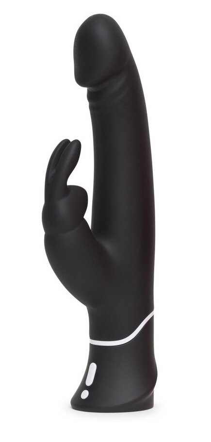 Вибратор Lovehoney Realistic с клиторальным стимулятором, длина 24 см, диаметр 4 см, чёрный силикон