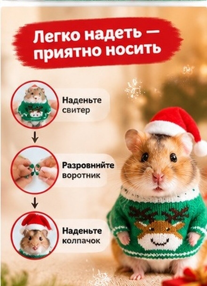 Набор Одежды Для Маленьких Животных 1 Set С Christmas Pet Clothes Для Guinea Pig Bunny Размер 22 50X11 50X1 00CM