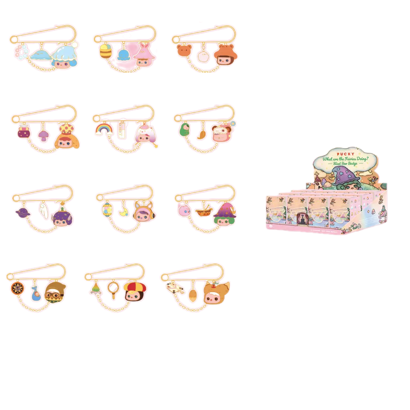 POP MART Коллекция Pucky Что Делают Эльфы Загадочные Коробки, Whole Box 12 Pcs (Plastic Wrap Removed for Authentication)