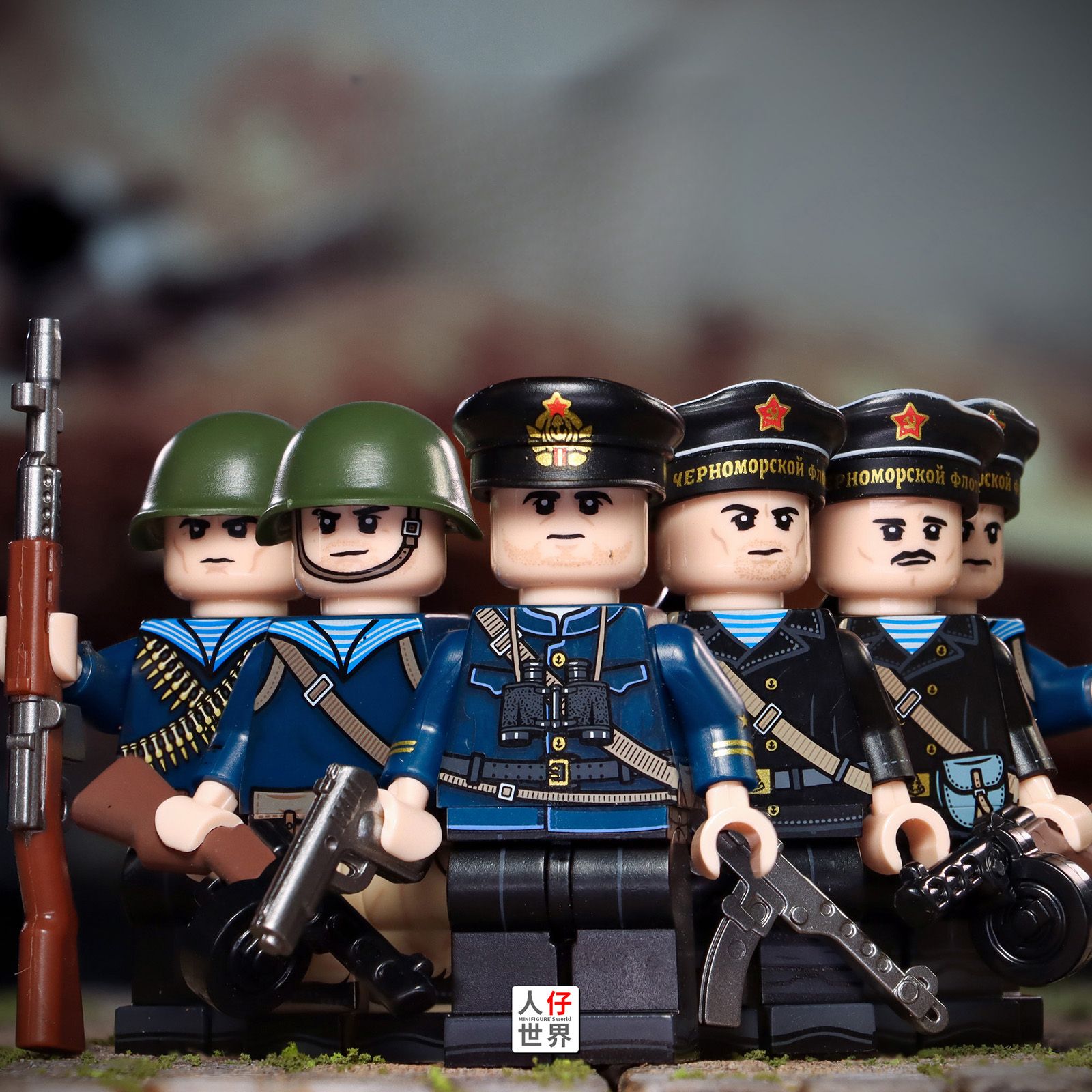 Набор <Черные дьяволы>: морпехи СССР морская пехота для конструктора. Пехотинцы, каски, детализированное оружие, совместимы с легo конструкторами