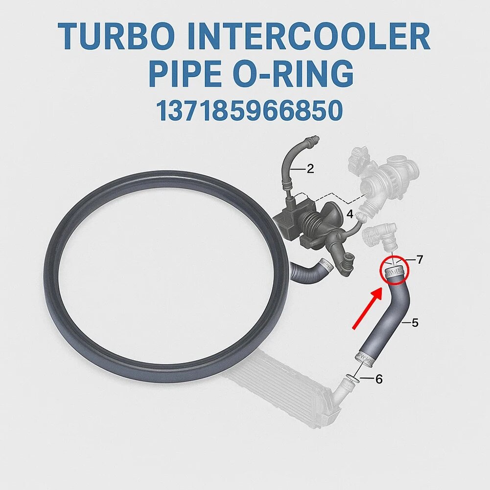 Уплотнительное кольцо (O-Ring) 13718596850 для интеркулера и турбо-патрубка BMW на моделях F20, F22, F30, F32, F10, F15, F16, G29 с различными типами двигателей