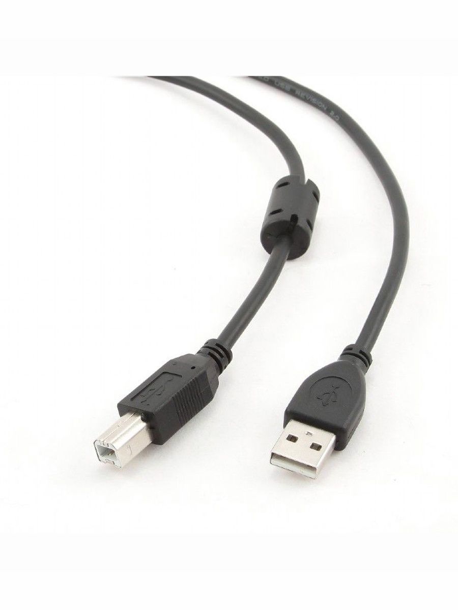 Bion Кабель USB 2.0 AM/BM, позолоченные контакты, ферритовые кольца, 3 м, черный BXP-CCF-USB2-AMBM-030