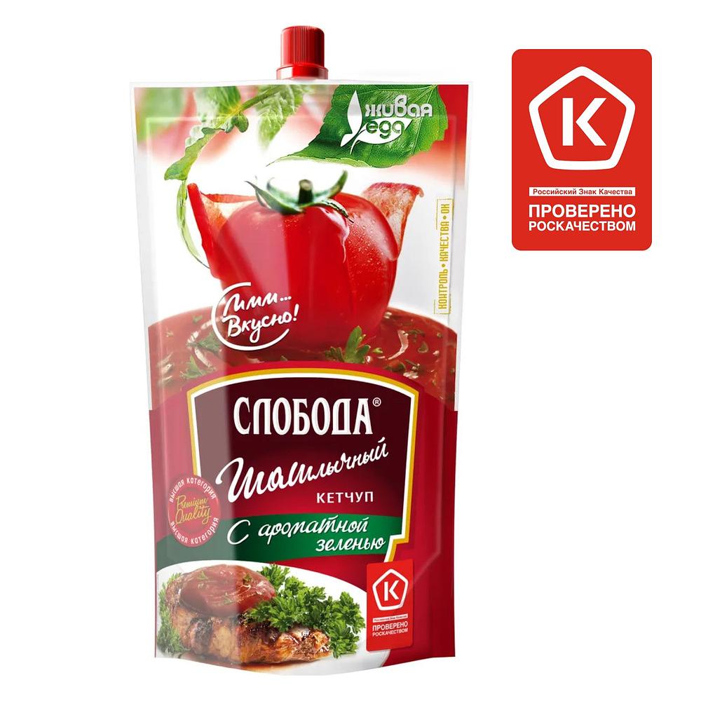 Упаковка из 24 пачек Кетчуп Слобода Шашлычный дой-пак 300г