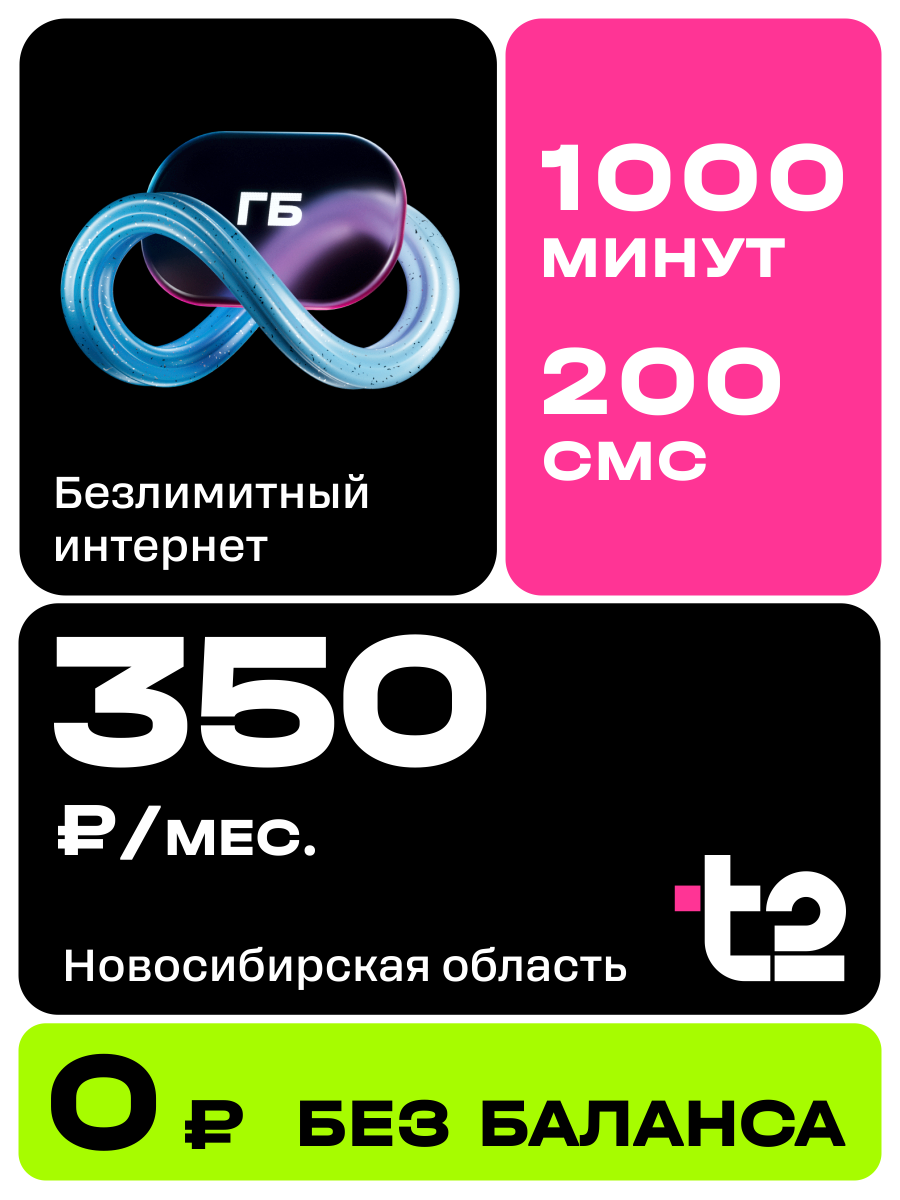 Сим карта теле 2 безлимитный интернет для телефона, роутера, модема с раздачей; Без баланса / c переносом номера