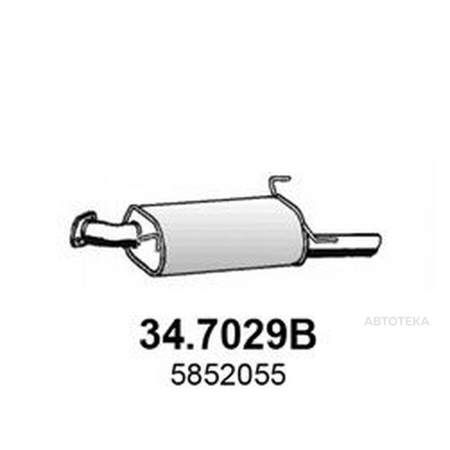 Глушитель задняя часть ASSO 347029B OPEL Astra G 1.4-1.8 98-09