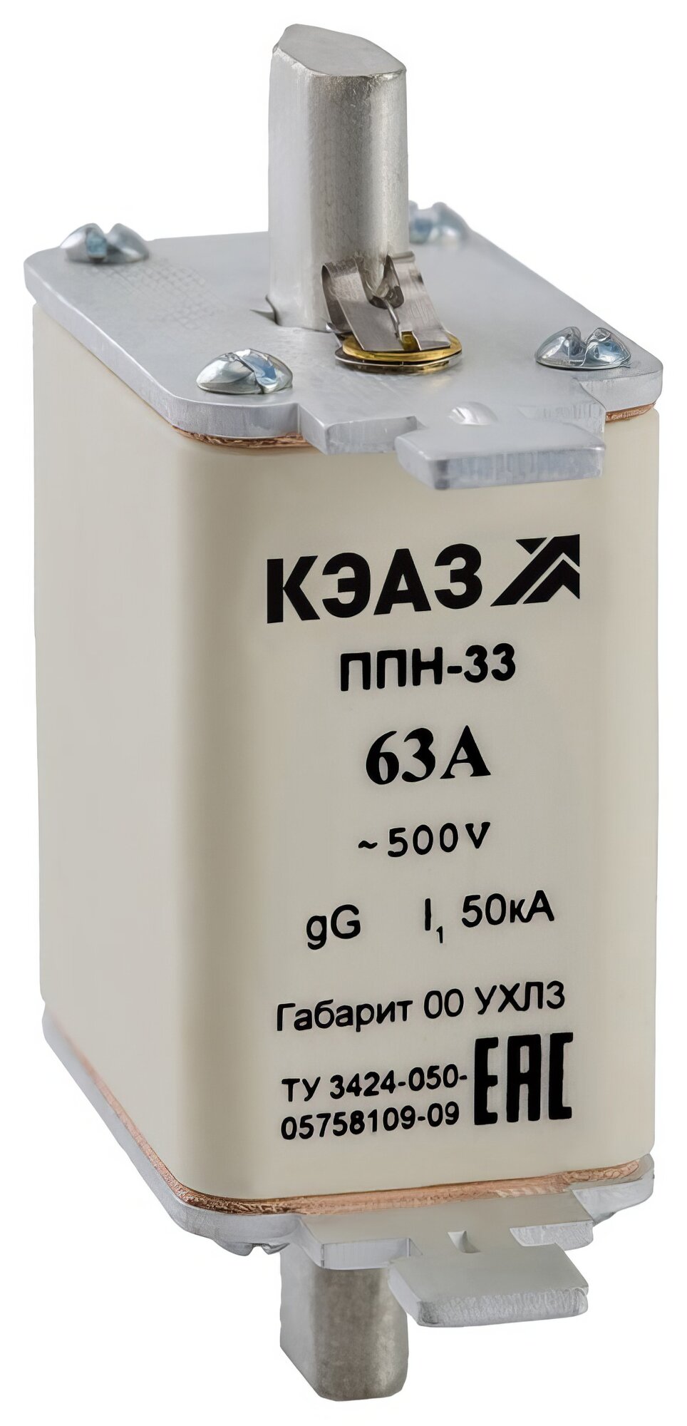 Вставка плавкая ППН-33-X3-00-63А-УХЛ3-КЭАЗ