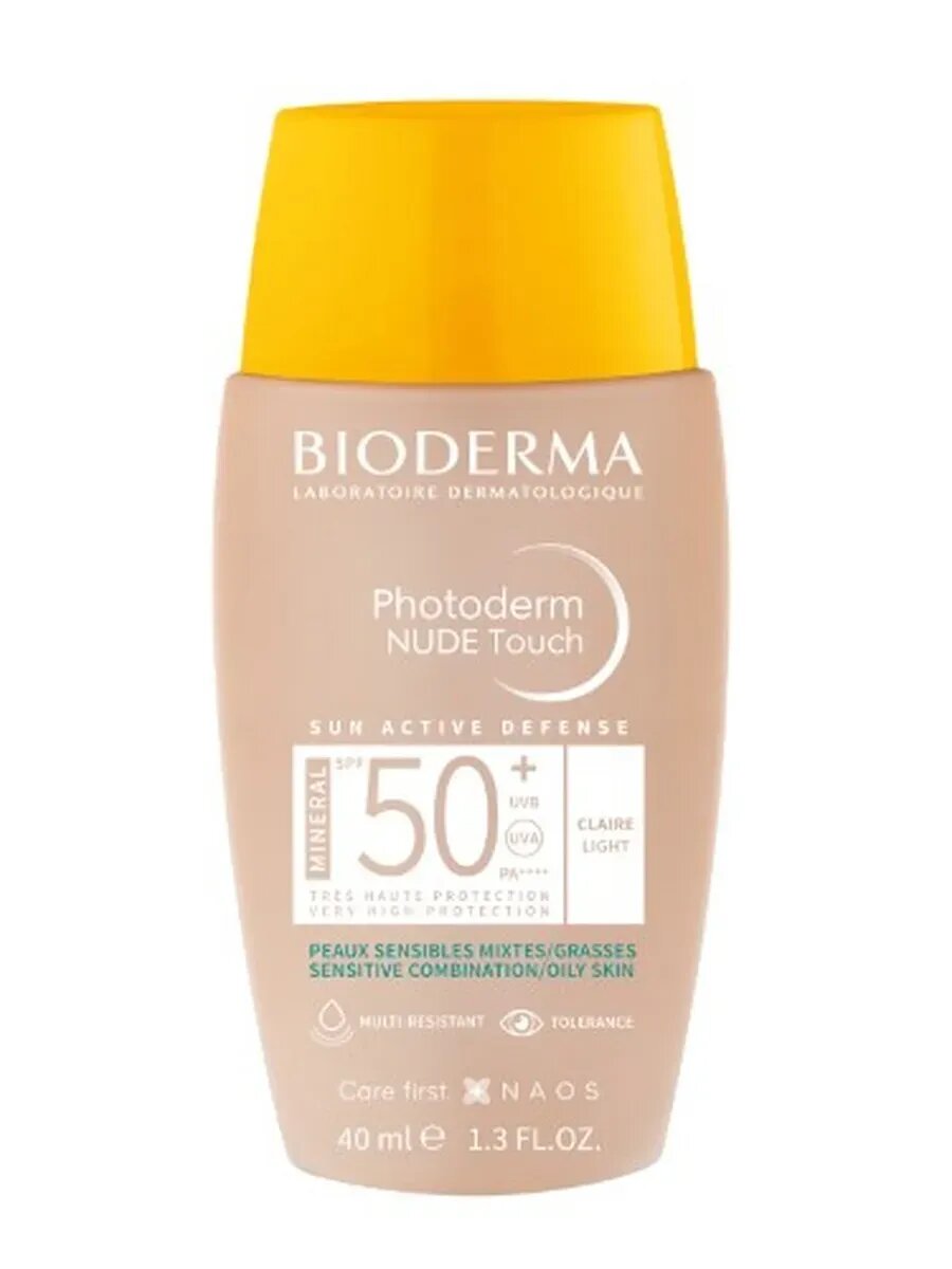 #Bioderma photoderm nude touch mineral флюид coлнцезащитный c тoнoм минеральные фильтры spf50+ 40 мл/cветлый oттенoк#