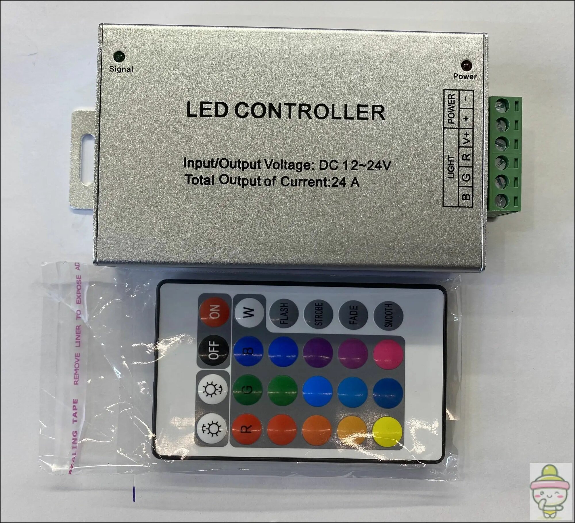 Контроллер для RGB ленты DC 12v-24v-24A