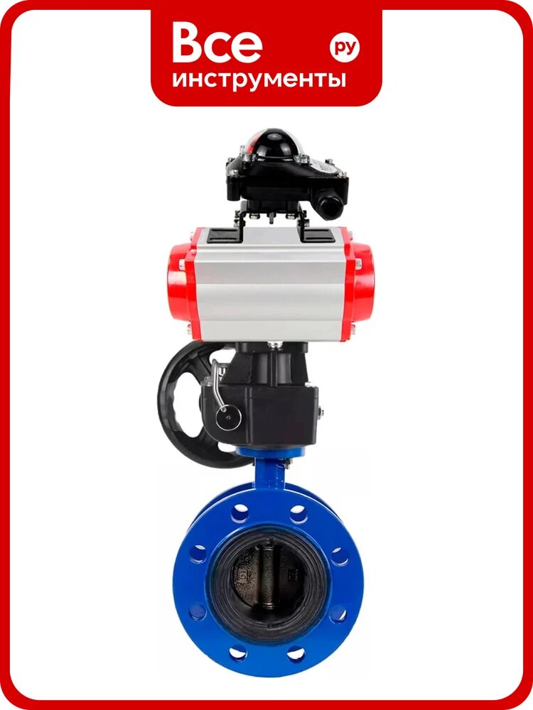 Затвор дисковый GGG40-304-EPDM-2W-F-H Ду65 Ру16 пневмопривод DA-105, БКВ LSB-210, ручной дублёр HDM-3 DN-ru D050-56402