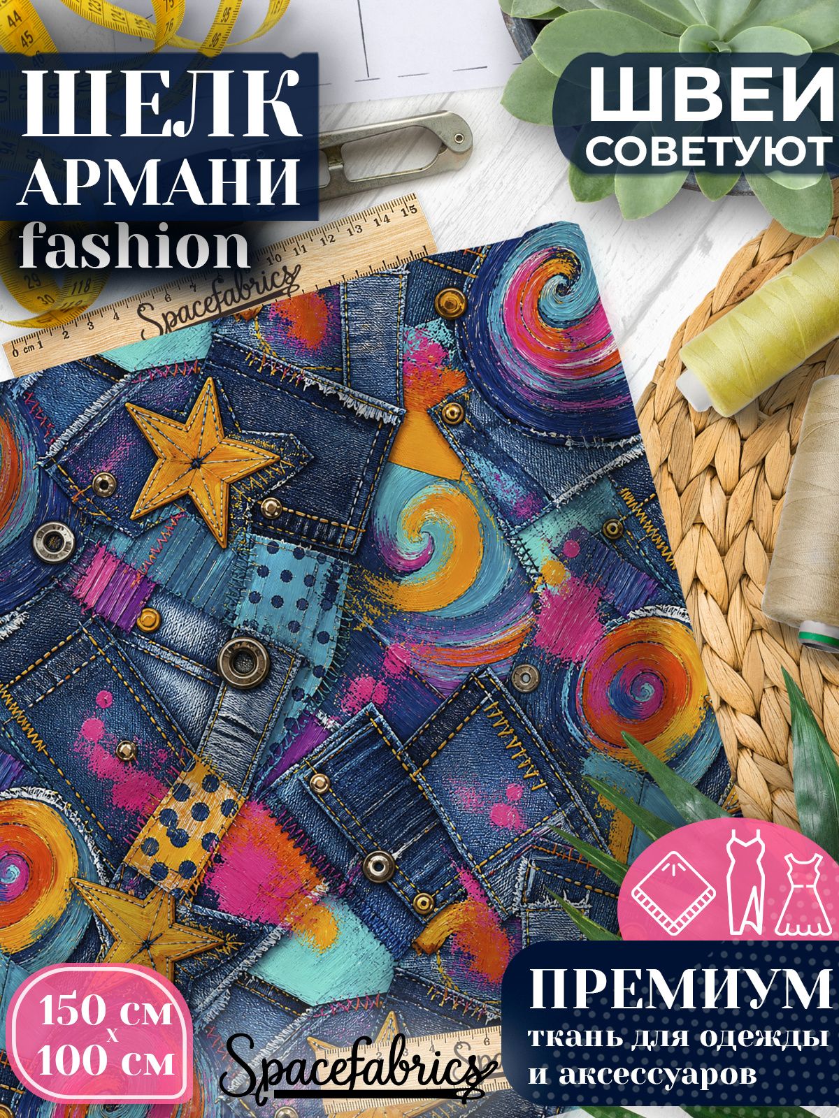 Ткань для шитья шелк Армани, искусственный шелк для костюмов, платьев, юбок с принтом