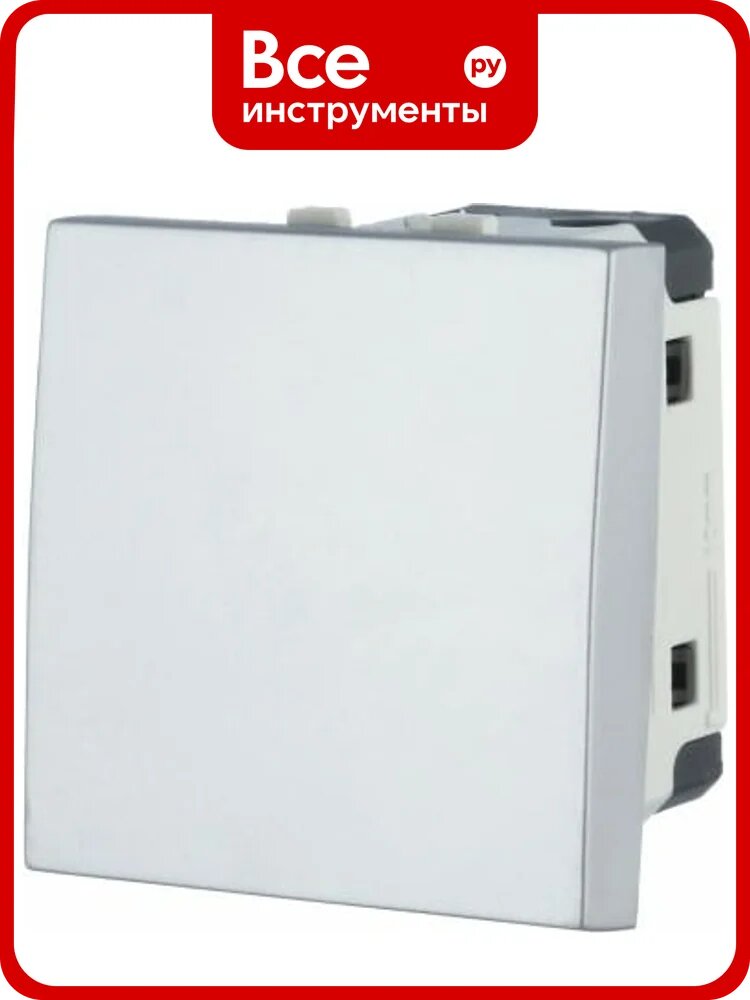 1-клавишный выключатель LK Studio 45x45 (сх.1) 16 A. 250 B серебристый металлик LK45 850703-1
