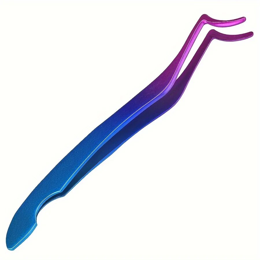 Пинцет для наращивания ресниц из нержавеющей стали BluePurple