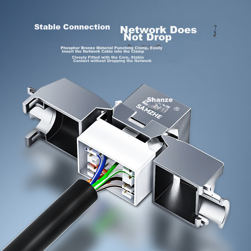 SAMZHE CAT6 Gigabit сетевой модуль Экранированный модуль с инструментом свободный разъем RJ45 Прямой соединитель для