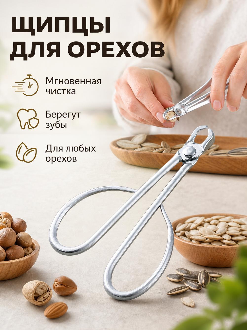 Щипцы для кедровых орехов, удобный инструмент для раскалывания и очистки, точный и надёжный, для орехов и семечек