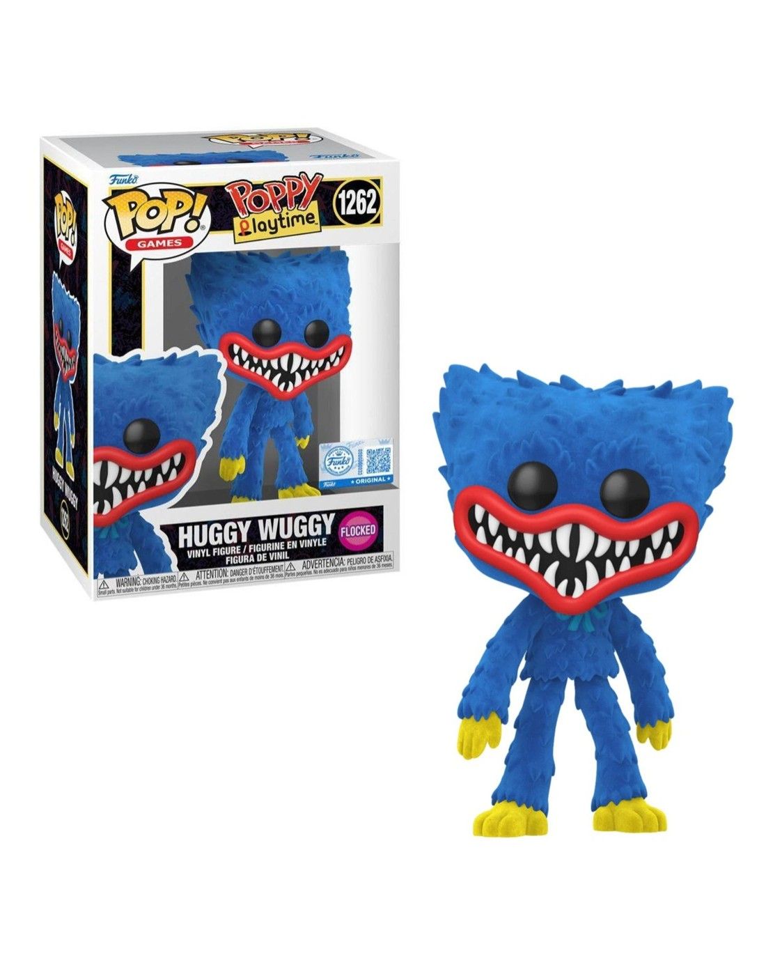 Фигурки Funko Pop Games - Коллекционная фигурка Huggy Wuggy (Flocked)/Хагги Вагги (бархатное покрытие) - Фанко 1262