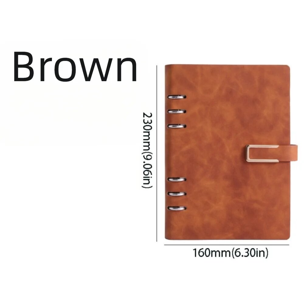 Блокнот А5 кожаный лазурно-голубой Коричневый, Brown without words