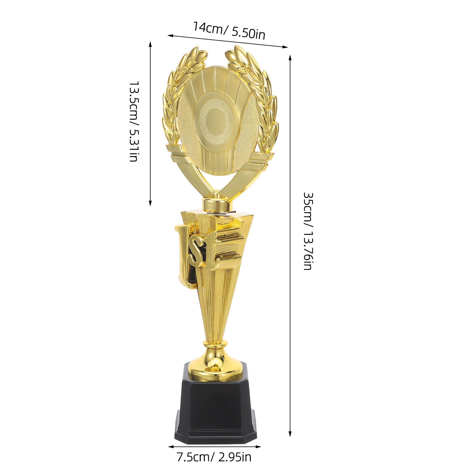 Пластиковый золотой трофей с колосом пшеницы для спортивных соревнований