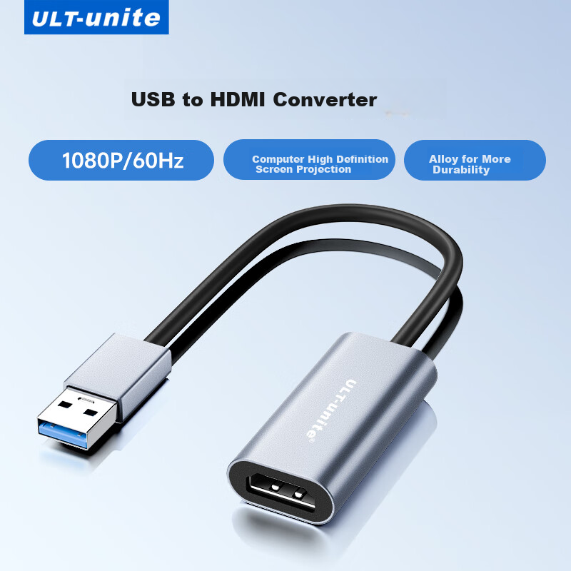 USB-в-HDMI конвертер адаптер 1080P HD серебристый женский разъем для ноутбука проектора отражения экрана