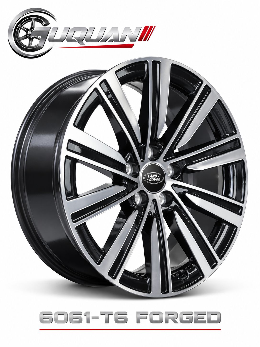 Кованый колесный диск ABW 3275E2190-1 R21 9J ET35 5x108, глянцевый черный с проточенной лицевой поверхностью
