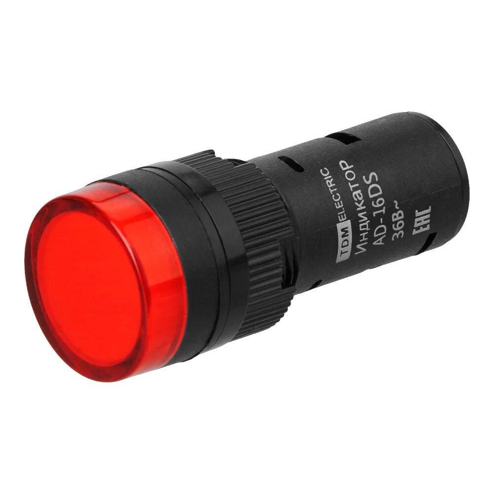 Лампа TDM ELECTRIC AD-16DS матрица, красный светодиодный модуль, винтовое крепление, защита IP40, пластиковый корпус
