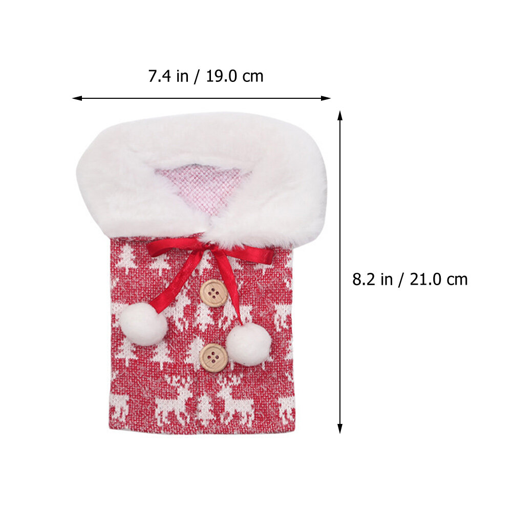 Красный Пузырь Для Бутылки С Эльфом И Бантом 21X19X3CM Декор Для Рождества И Праздников