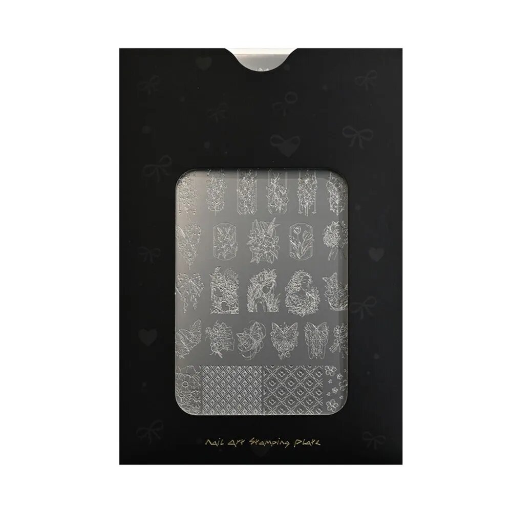 1A) Nail art printing стальная пластина nail shop многофункциональный инструмент для переноса небольшого рисунка бабочки-шаблона