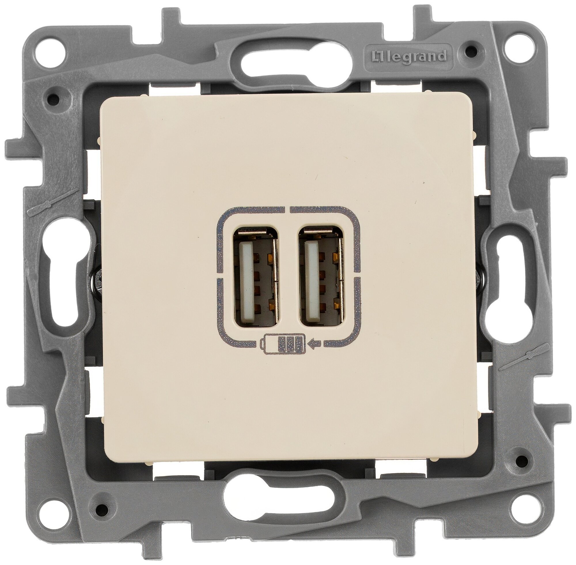 Розетка USB 2 поста Legrand Etika слоновая кость