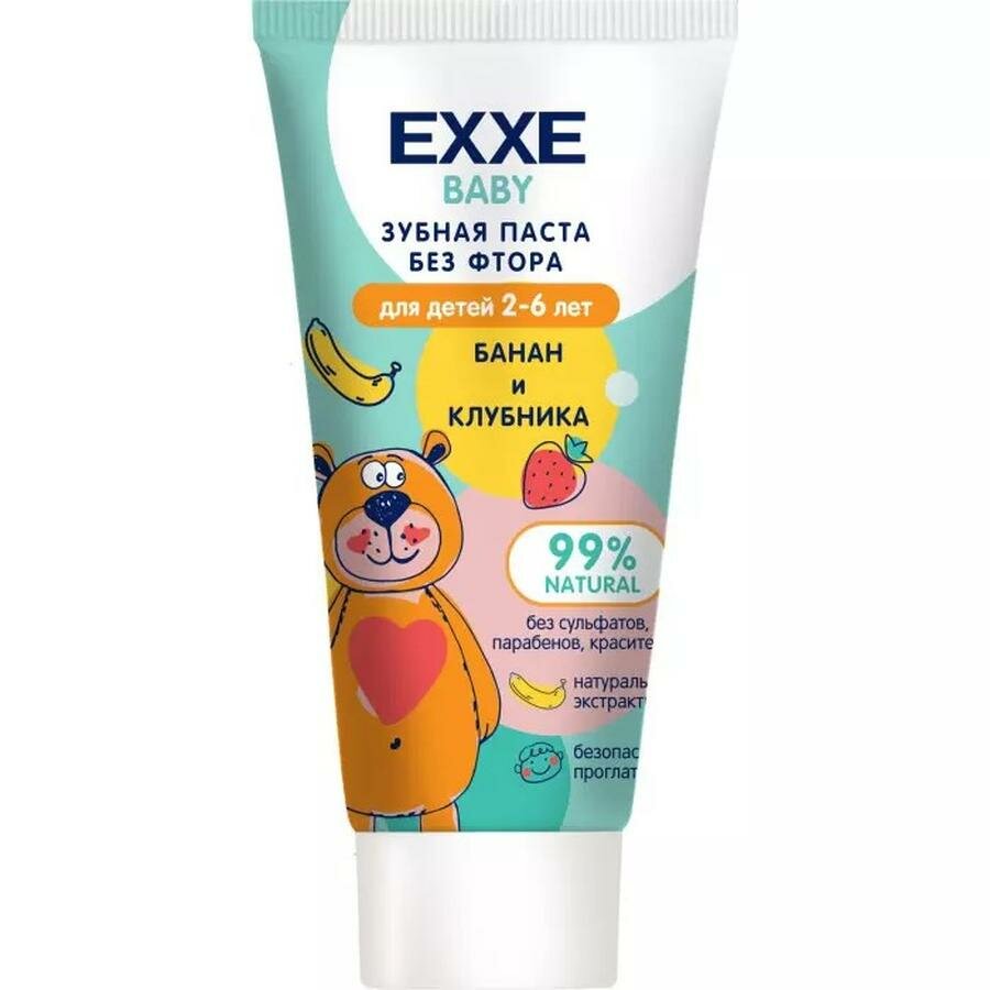 Детская зубная паста EXXE Hello Банан и клубника 2-6 лет 50 мл