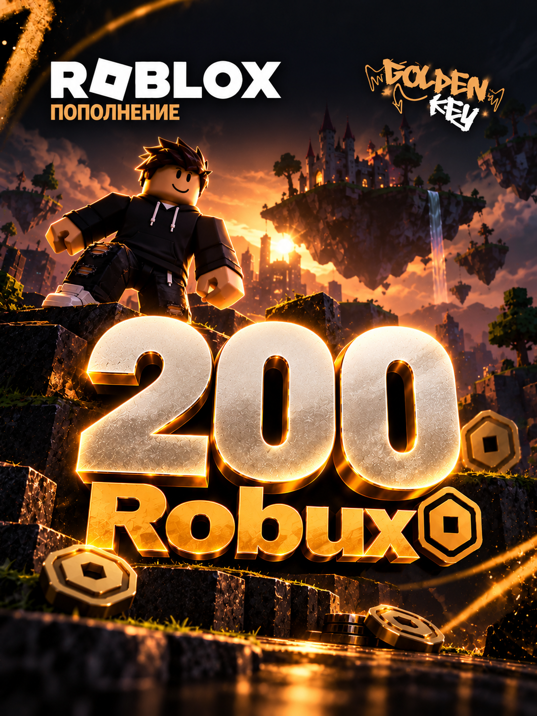 Подарочная карта 200 Robux | пополнение робуксов все страны | Roblox 200 Gift Card Balance (Global)