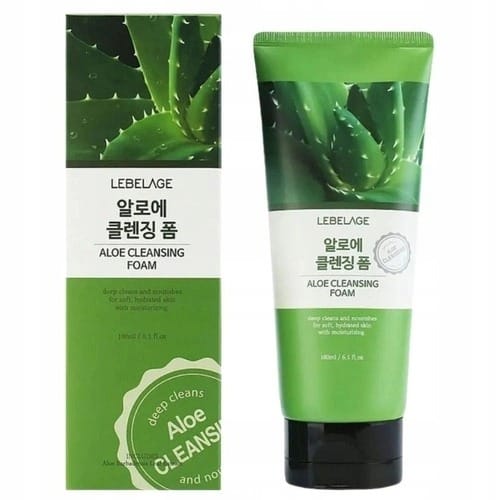 Средство для снятия макияжа Lebelage Aloe Soothing Cleansing Foam, мягкая пенка для лица, 180 мл