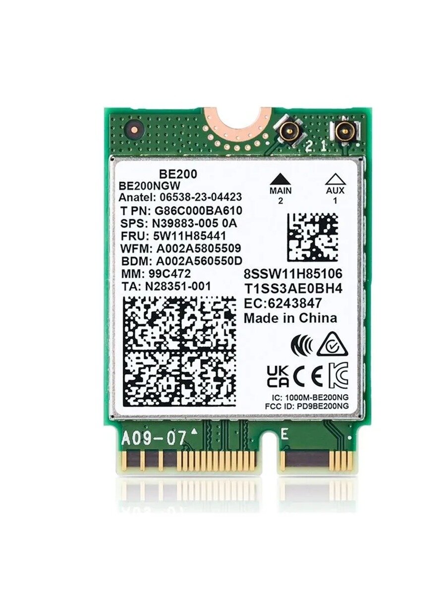 Сетевая карта BE200 WiFi7, 8000 Мбит/с, Wi-Fi-адаптер, Bluetooth 5.4, трехдиапазонный