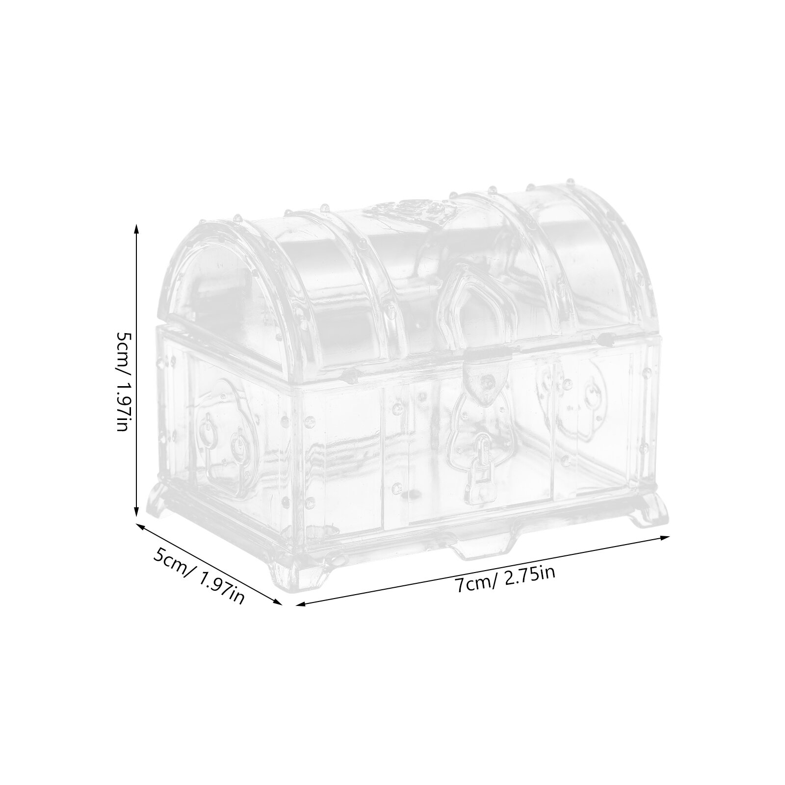 Прозрачные Коробки Для Конфет В Formе Сокровищницы 12 Штук 7.00X5.00X5.00CM
