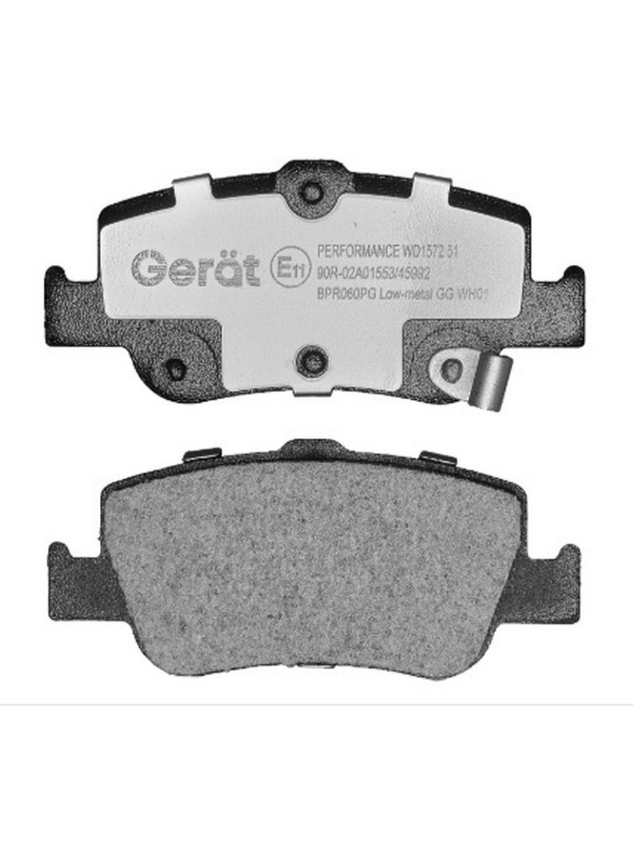 Тормозные колодки Gerat BPR060PG задние для а/м TOYOTA Corolla / Тойота Королла