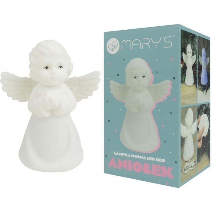 Настольный светильник Mary's Ангелок, ночник, LED RGB для детей, белый