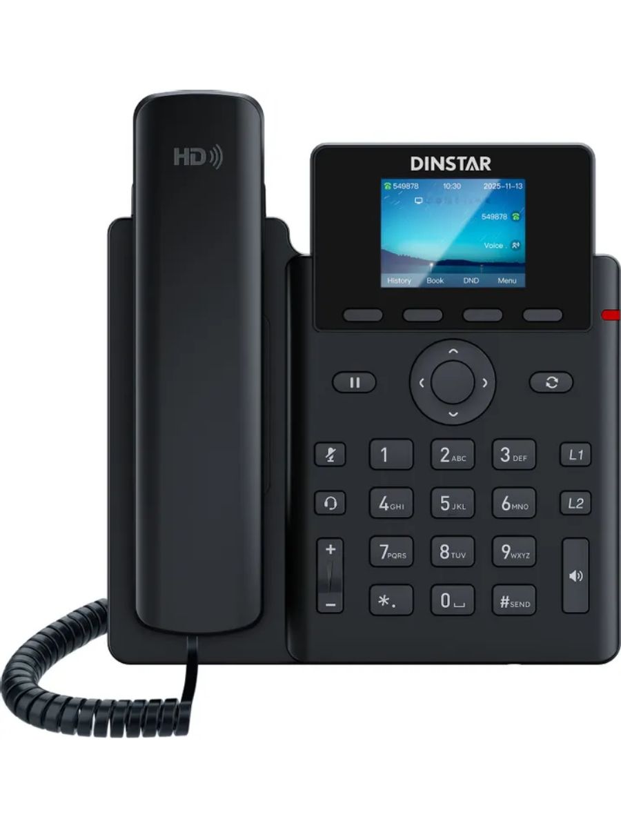 Телефон VoiceIP Dinstar G240P 2.4" LCD, 6 аккаунтов SIP, RTP, SIP over UDP/TCP/TLS, SRTP, RJ-45, RJ-9 , 10/100/1000BASE-T, PoE, черный