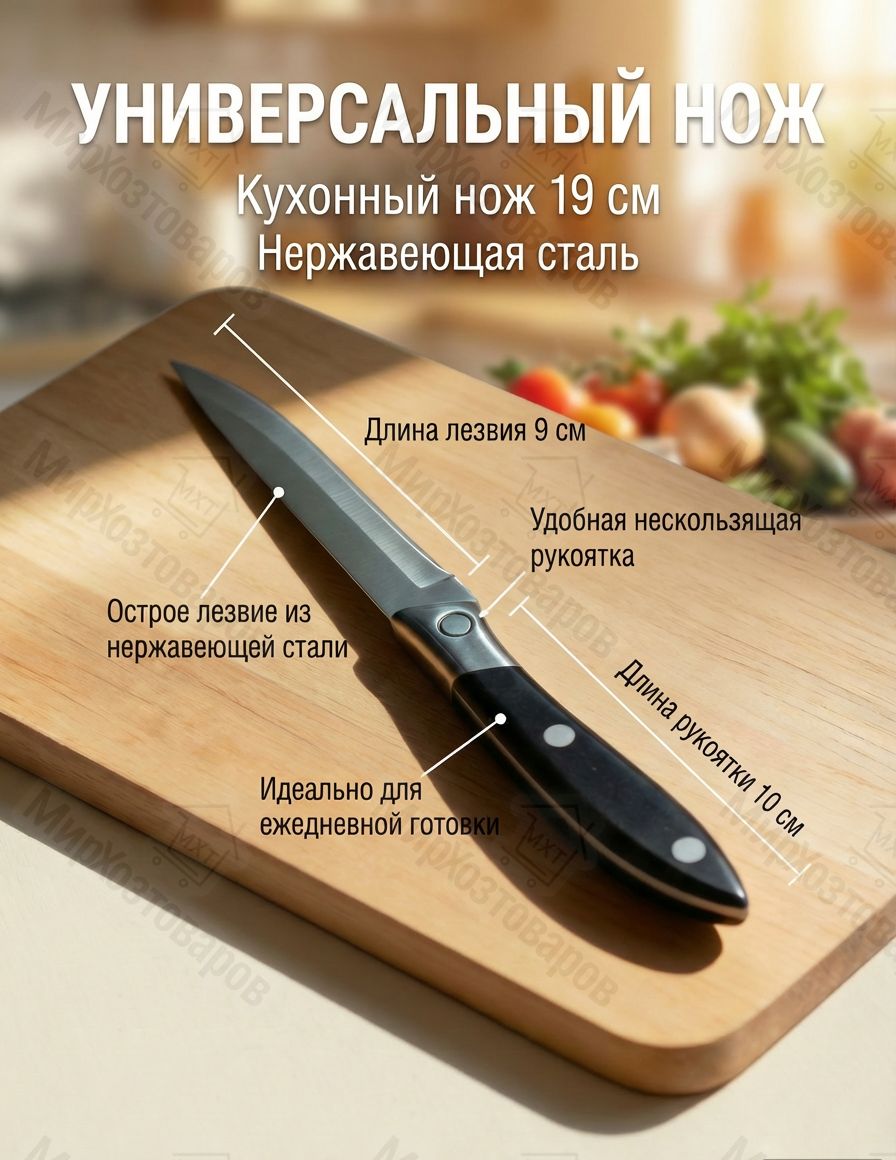 Нож кухонный "666" классический (лезвие 90 мм) арт. С6