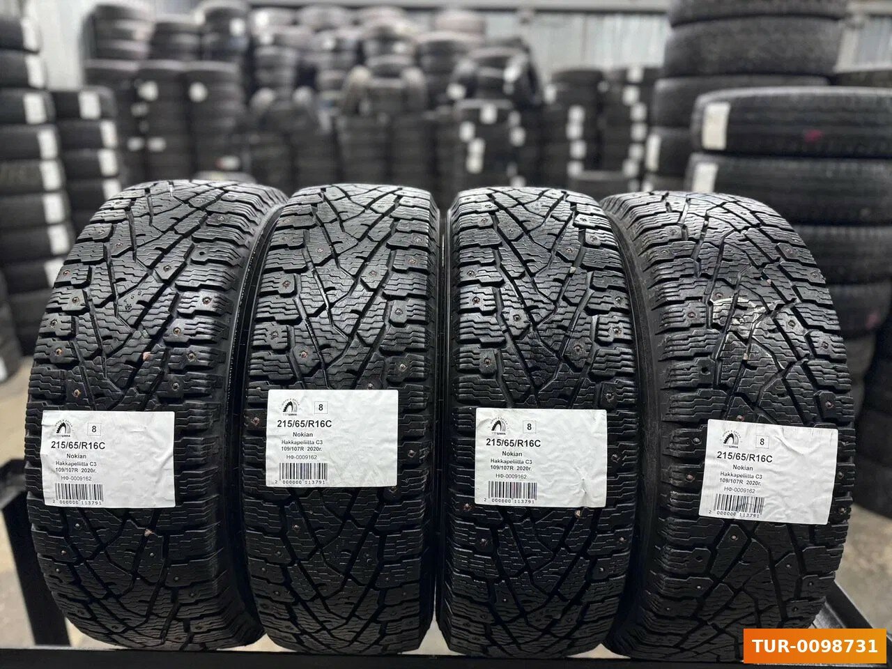 Комплект (4 шт) зимних БУ шин Nokian Tyres Hakkapeliitta C3 235/65 R16 20% износ 7708245013