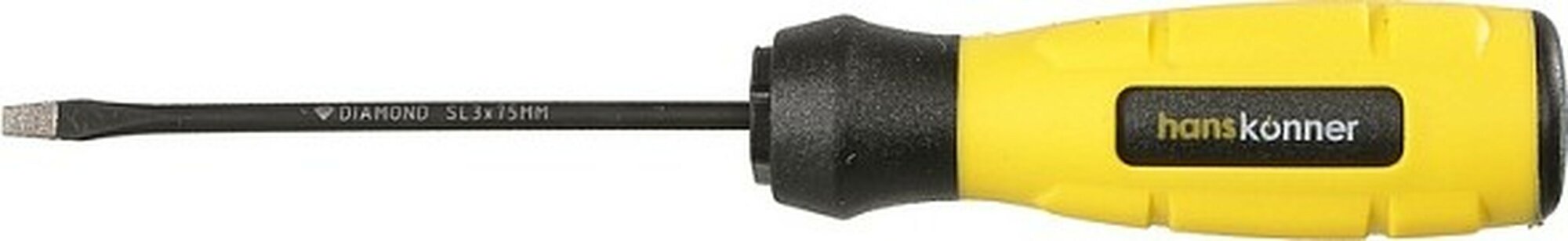 Отвертка шлицевая HANSKONNER HK1040-16-SL3-75 алмазн. наконечник