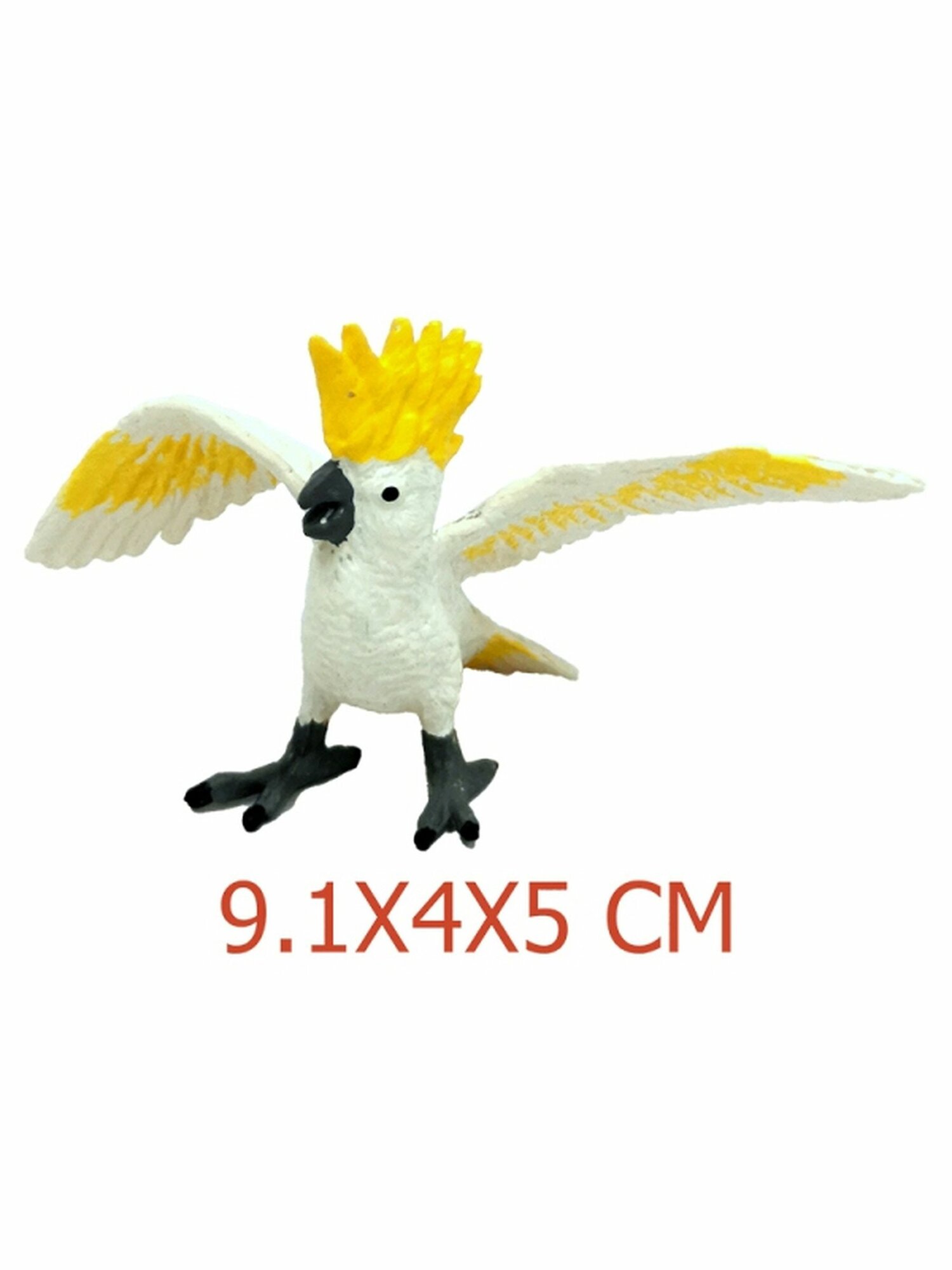 Фигурка птицы Попугай желтохохлый какаду с крыльями 9.1 см
