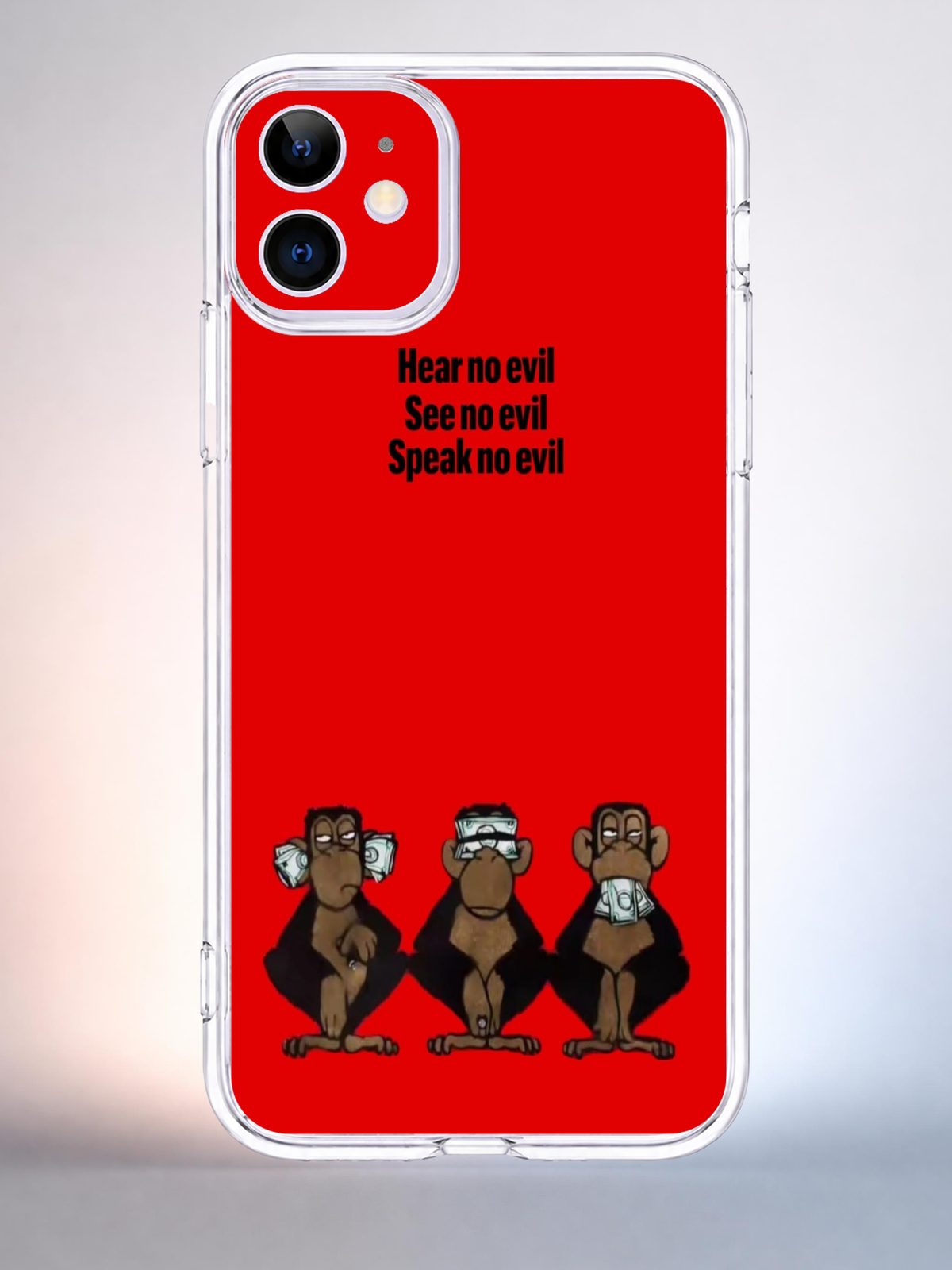 Силиконовый чехол на iPhone 11 три обезьяны