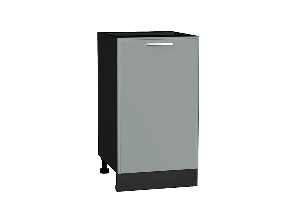 VVT Шкаф нижний с 1-ой дверцей Квадро Graphite, Аквамарин, 450 В*Ш*Г 816*450*481, фасад МДФ Аквамарин, корпус Graphite Аквамарин
