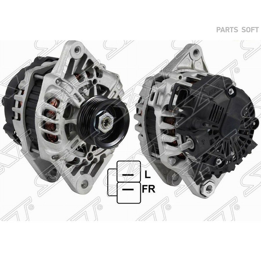 Генератор Hyundai Elantra 06-16 / Solaris 10-17 (G4FA/G4FC/G4FD/GRFG/D4FB 12V 90A) от официального дистрибьютора, SAT, артикул ST373002B400