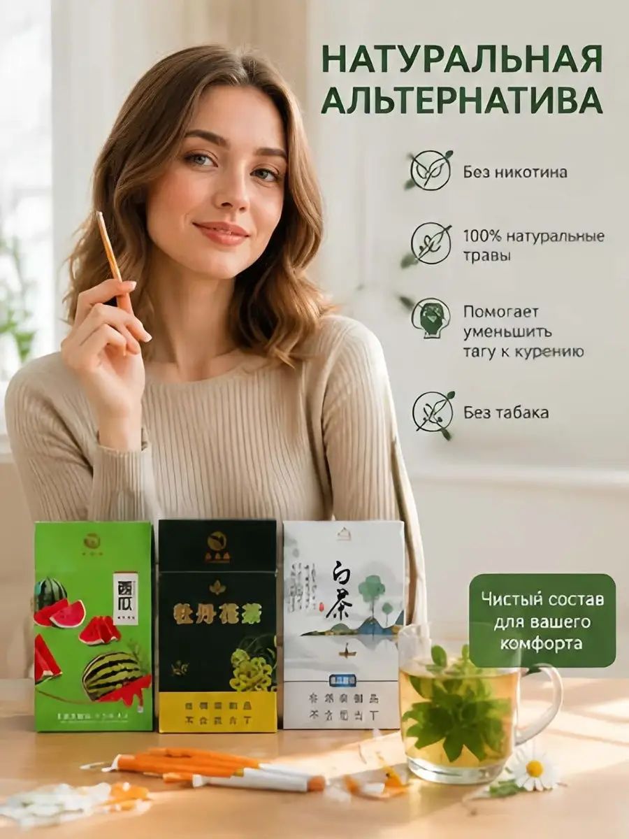 Безникотиновые травяные сигареты-3упаковка