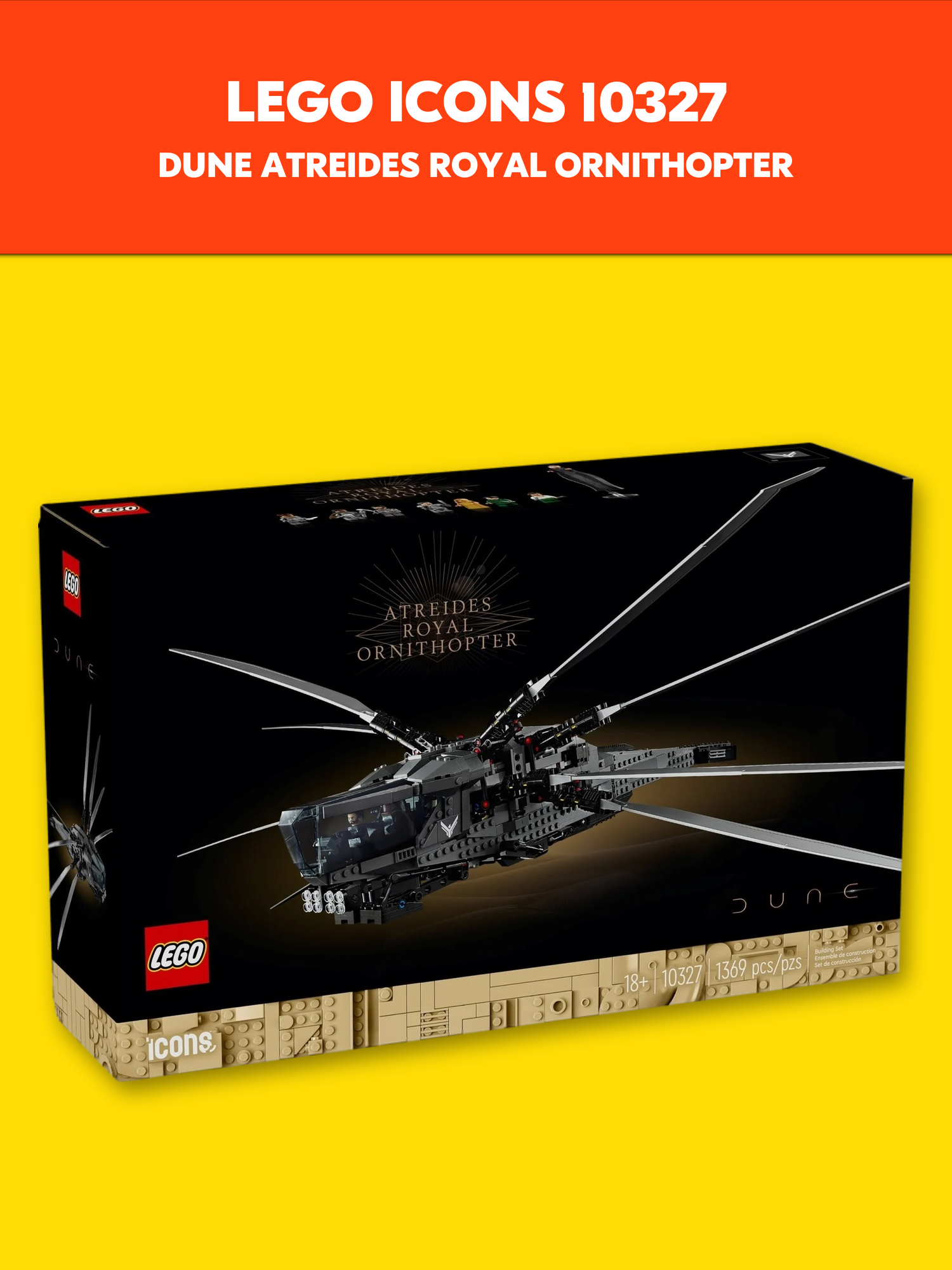 Конструктор LEGO Icons 10327 «Дюна: королевский орнитоптер Атрейдесов», 1369 деталей