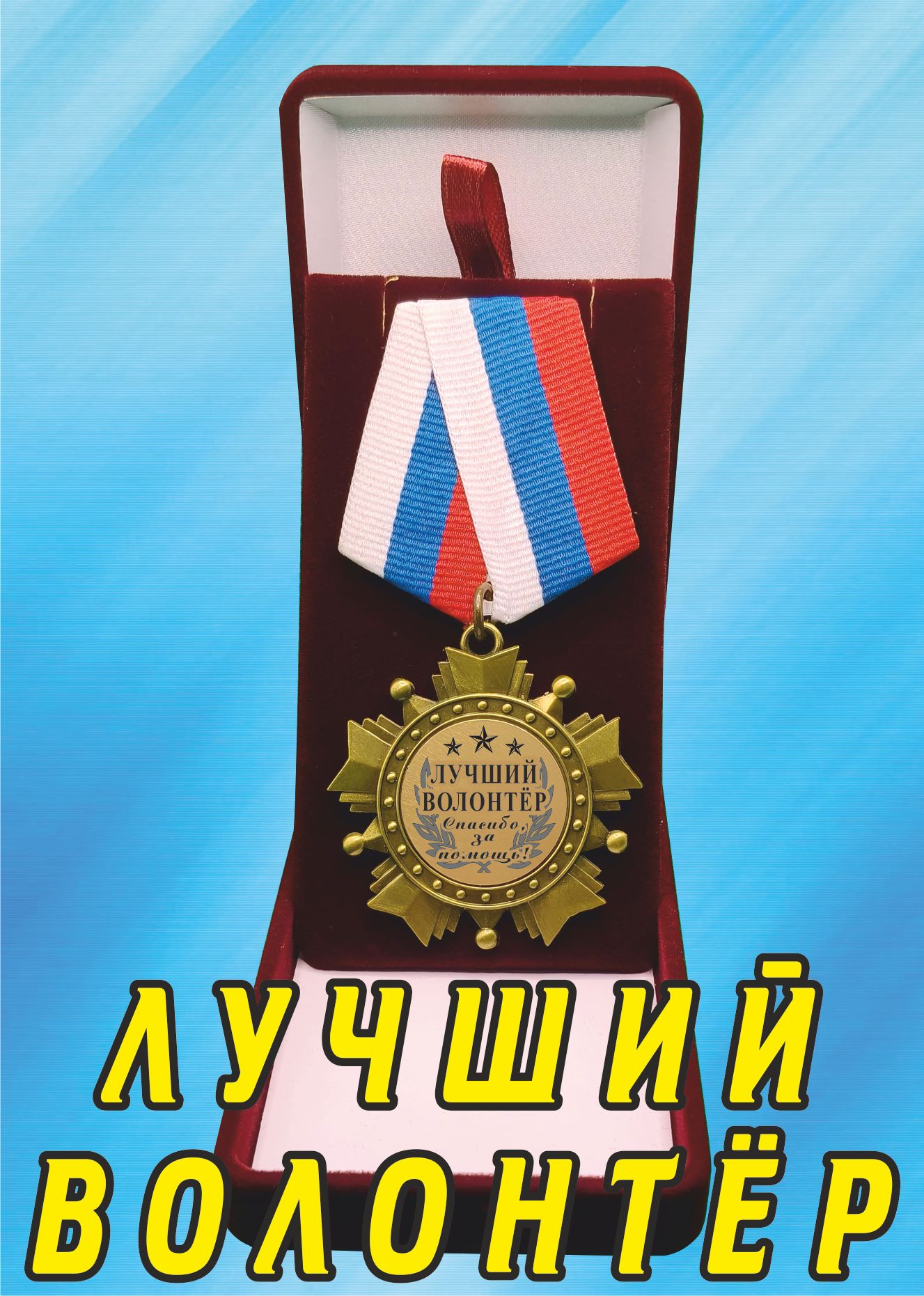 Медаль орден "Лучший волонтер".