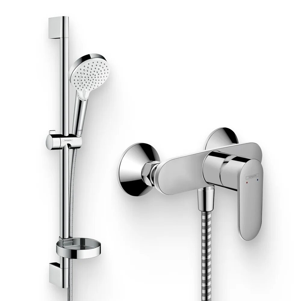 Душевой комплект Смеситель для душа Hansgrohe Vernis Blend 71640000 хром / Гарнитур Crometta Vario 650 26553400, с мыльницей