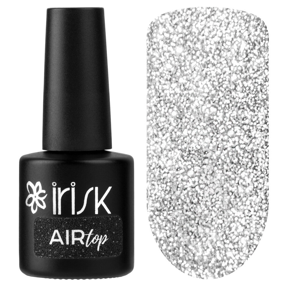 IRISK Топ светоотражающий AIR TOP для гель-лака без липкого слоя, Silver мелкий 10мл