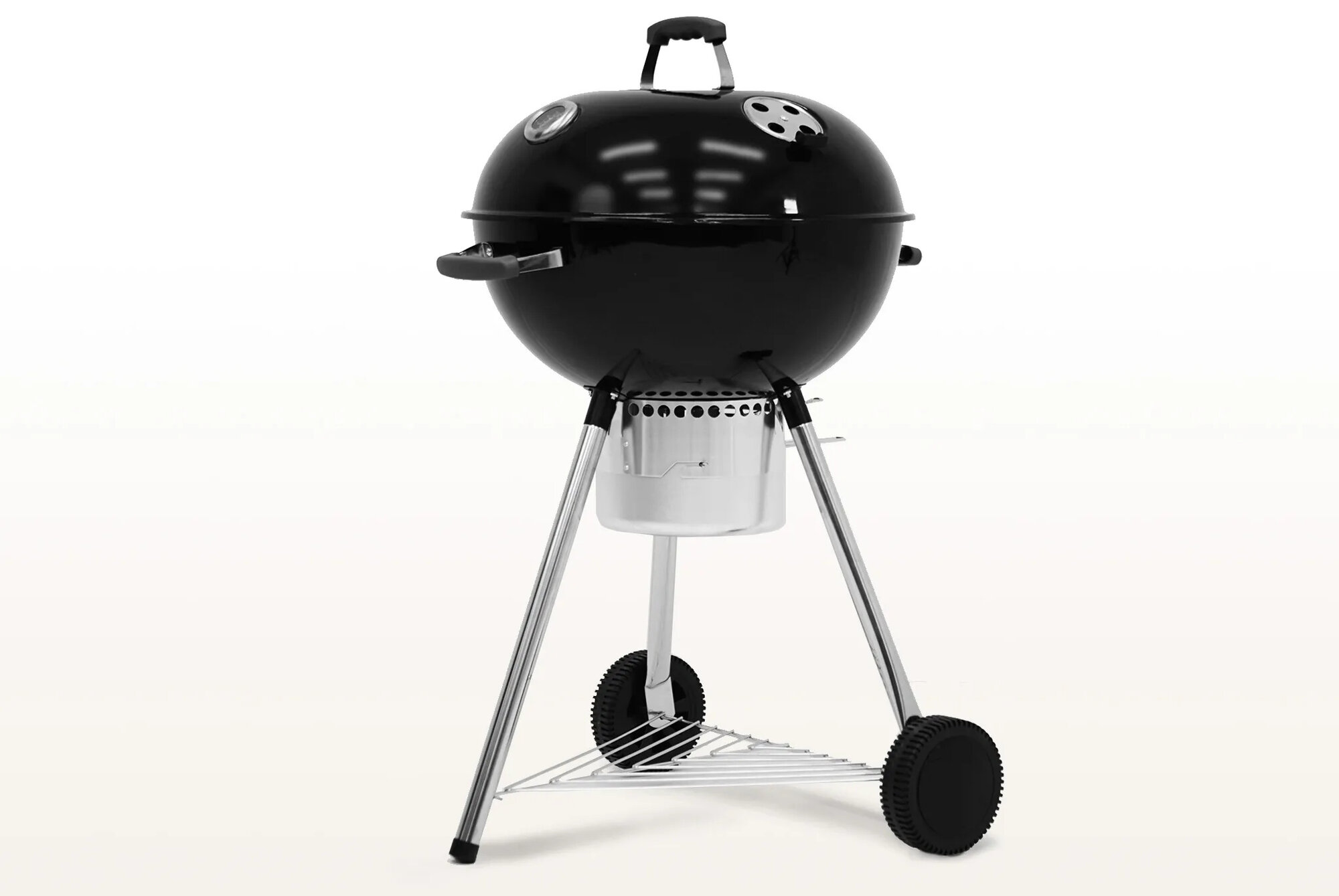 Круглый угольный гриль Start Grill TEMPER SG на колесах, 57 см, решетка 54 см, съемная крышка с термометром, регулировка тяги